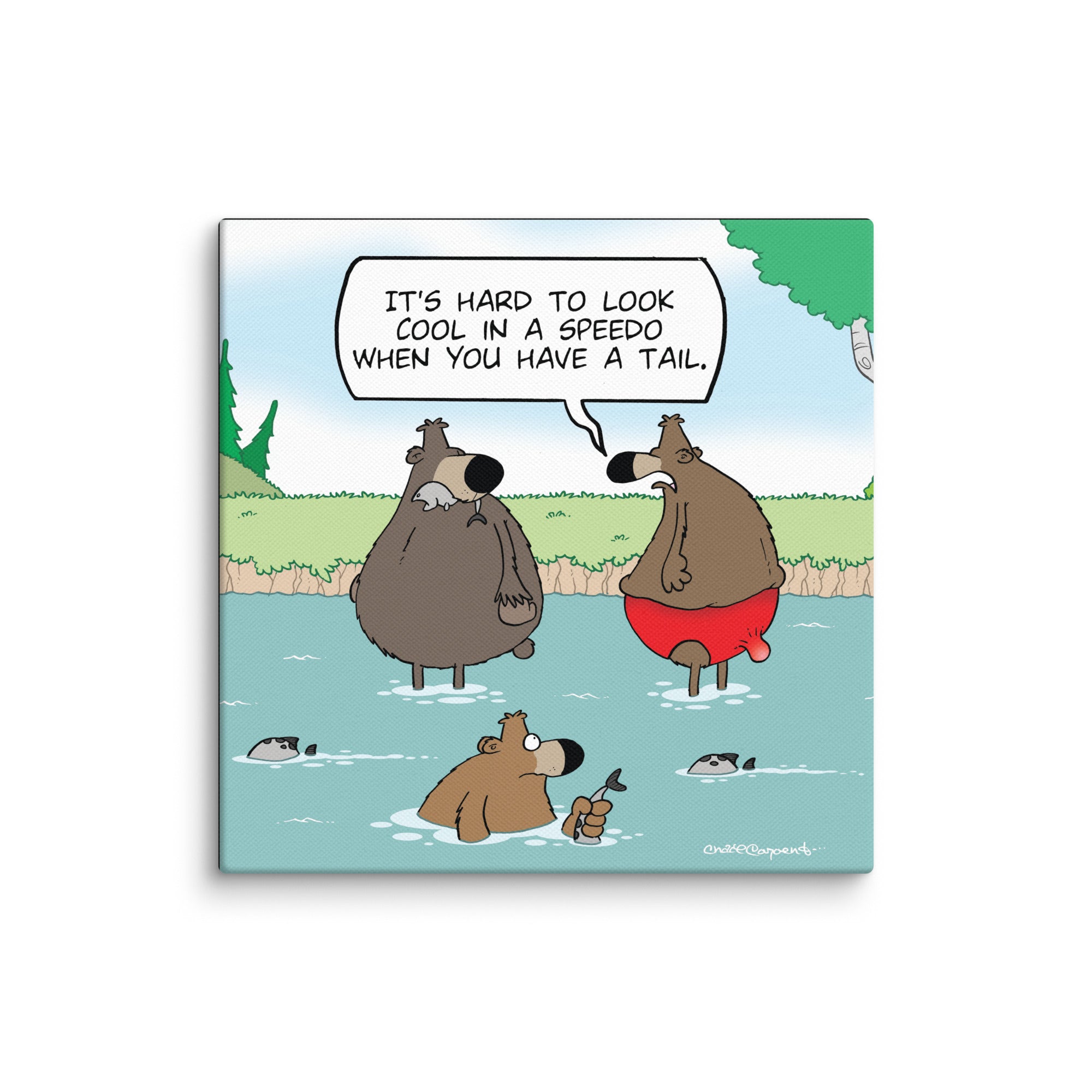 "Bear Speedo" Tundra Canvas Print – Tundra Comics Store